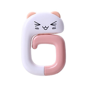Storage Hook, Kawaii Hook, Plastic Handbag Hanger, Cat Panda Table Hook, Decorative Purse Hooks, Folding Key Holder(Pink Cat)