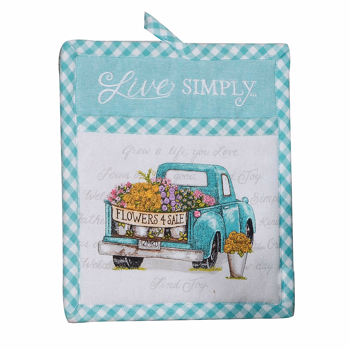 Kay Dee Designs Live Simply Embroidered Pocket Oven Mitt, 7 x 9, Various