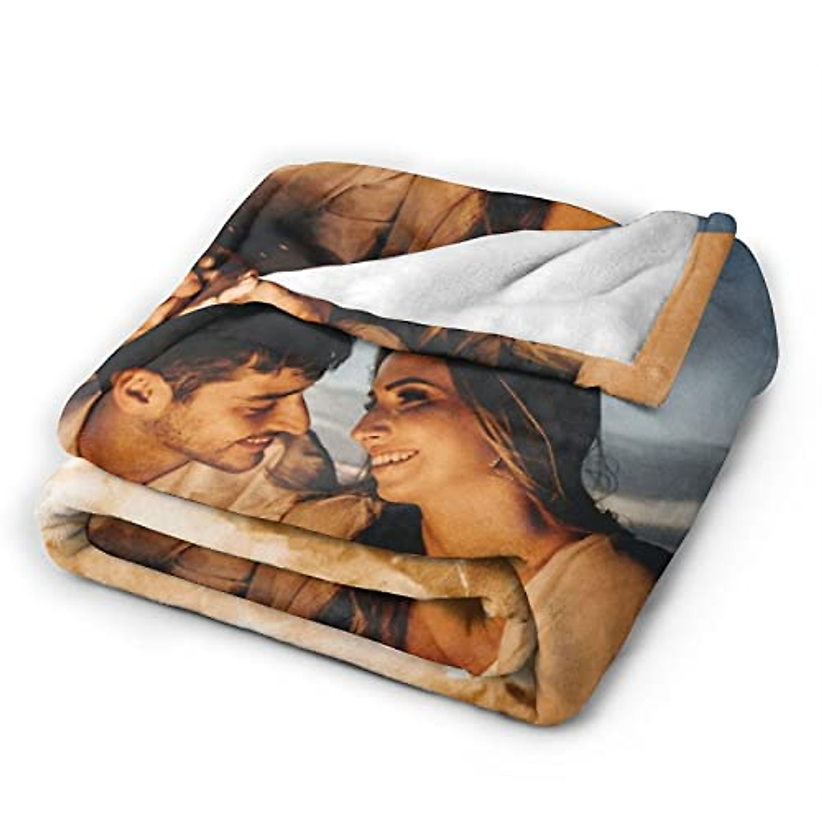 Custom Blanket with Photos Text, Personalized Blanket Customized Throw Blankets for Family Friend Father Mother Christmas Halloween Birthday Wedding Customized Gifts for Women Men 50"x40"