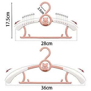 HGYZE Baby Closet Hangers with 42cm Customizable Separators for Nursery Drawer, Extendable Infant Pant Rack for Newborn Clothes -20pcs Pink Gifts & Deep Dividers for Girl Boy Toddler Kids Child