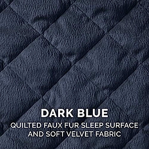 Furhaven XXL Orthopedic Dog Bed Goliath Quilted Faux Fur & Velvet Chaise w/ Removable Washable Cover - Dark Blue, 2XL