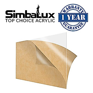 SimbaLux Acrylic Sheet Clear Plexiglass 4” x 6” 0.04” Thick (1mm) Pack of 5 Transparent Plastic Plexi Glass Board with Protective Paper for Photo Frame Replacement, DIY Display Projects, Craft