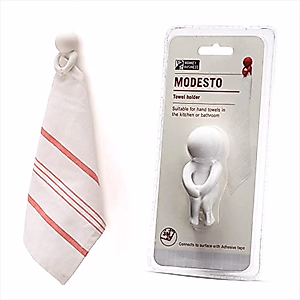 Modesto: Hand Towel Holder/Kitchen Towel Hanger/Fun Silicone Figure Towel Grip/for Towels by Monkey Business