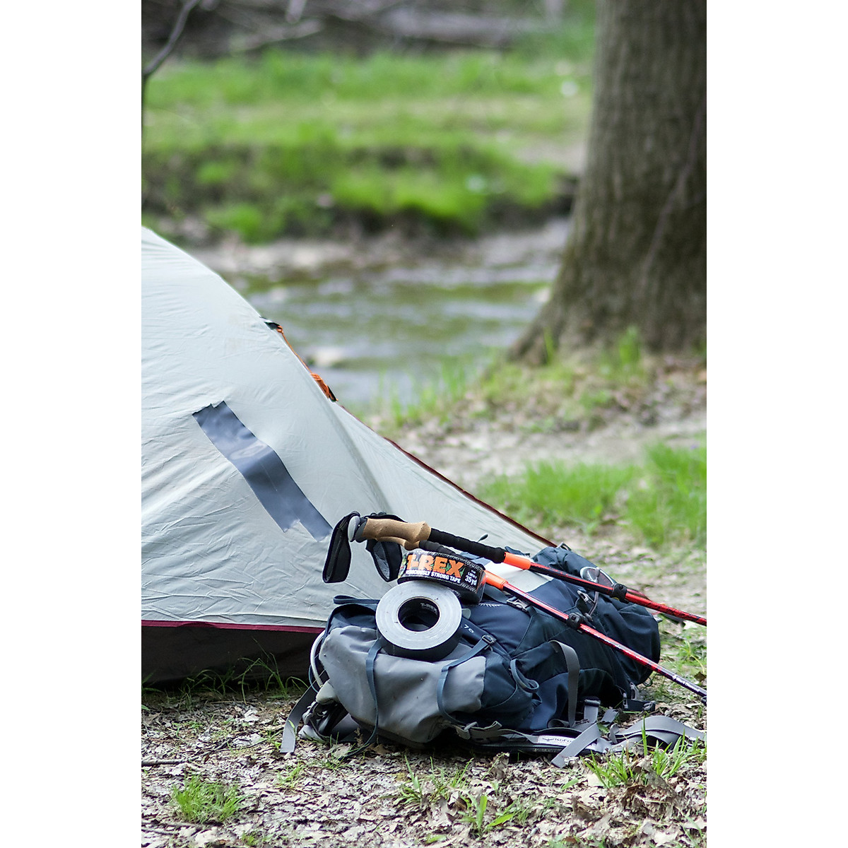 T-Rex 240998 Ferociously Strong Tape, 1.88 Inches x 35 Yards, Waterproof Backing, Dark Gunmetal Gray, Single Roll