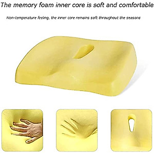 SMSOM Seat Cushion for Office Chair, Memory Foam Coccyx Cushion, Sciatica & Back Pain Relief, Ergonomic Cushion for Desk Chair, Gray