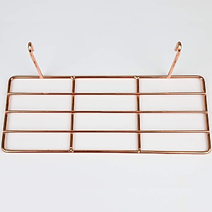 GBYAN Grid Wall Basket Wall Grid Accessories Wire Straight Shelf with Hooks Wall Organizer for Grid Panel Board, Rose Gold