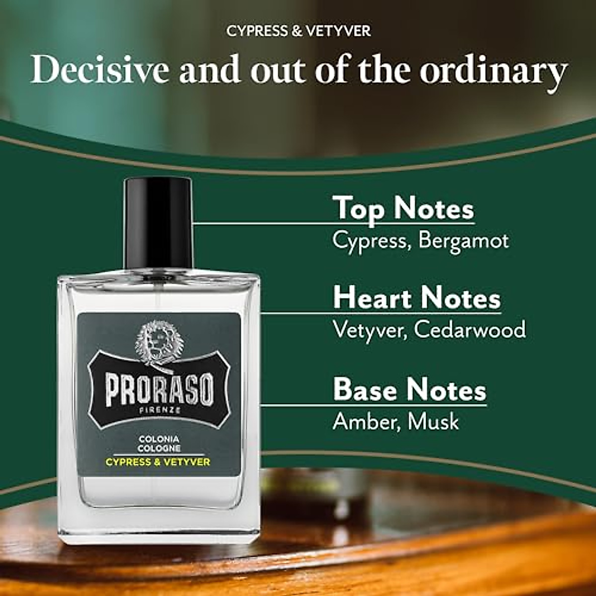 Proraso Eau De Cologne, Cypress and Vetyver, 3.4 Fl Oz
