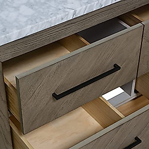 Avery 42-inch Bathroom Vanity (Carrara/Gray Oak): Includes Gray Oak Cabinet with Stunning Carrara Marble Countertop and White Ceramic Sink