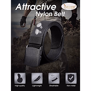 JASGOOD Nylon Canvas Breathable Military Tactical Men Waist Belt With Plastic Buckle