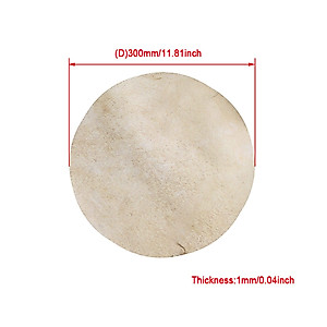 Yibuy 8 Inches African Tambourine Drum Head Goat Skin Replacement Parts Yellow