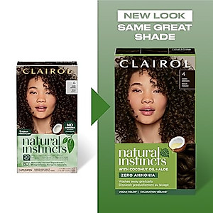 Clairol Natural Instincts Demi-Permanent Hair Dye, 4RV Dark Burgundy Hair Color, Pack of 1