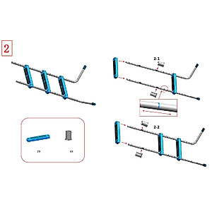 JLeisure 3 Step 48 Inch Outdoor Backyard Heavy Duty Metal Steel Frame Above Ground Swimming Pool Ladder with Platform A Frame Deck, Grey