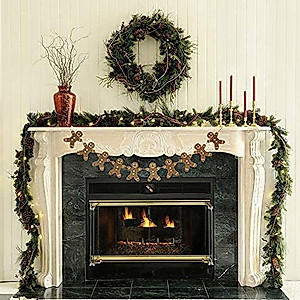 Wooden Gingerbread Man Christmas Garland Party Bunting Decoration, 2M