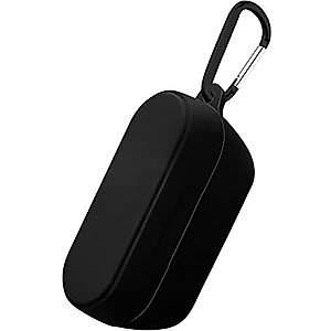 Silicone Case Replacement for Skullcandy Jib True Wireless Earbuds, Silicone Protective Skin Sleeve Accessory with Keychain (Black)