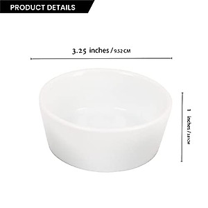 Palais Essentials Farmhouse Decor Porcelain Mini Dipping Bowls Sauce Dishes - Set of 4 Elegant White Soy Sause Dish (2 Oz Round Shape)