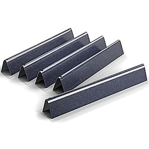 QuliMetal 17.5 Inch Flavorizer Bars for Weber Genesis 300 310 E310 E320 E330 S310 S320 S330 Grills with Front Controls Knobs, Porcelain Steel Heat Plates for Weber Genesis Grill Parts 7620 7621