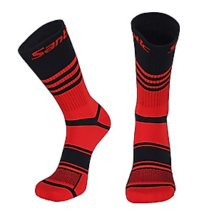 Santic Cycling Socks for Men & Women Running Hiking Soccer Socks Crew Athletic Anklets