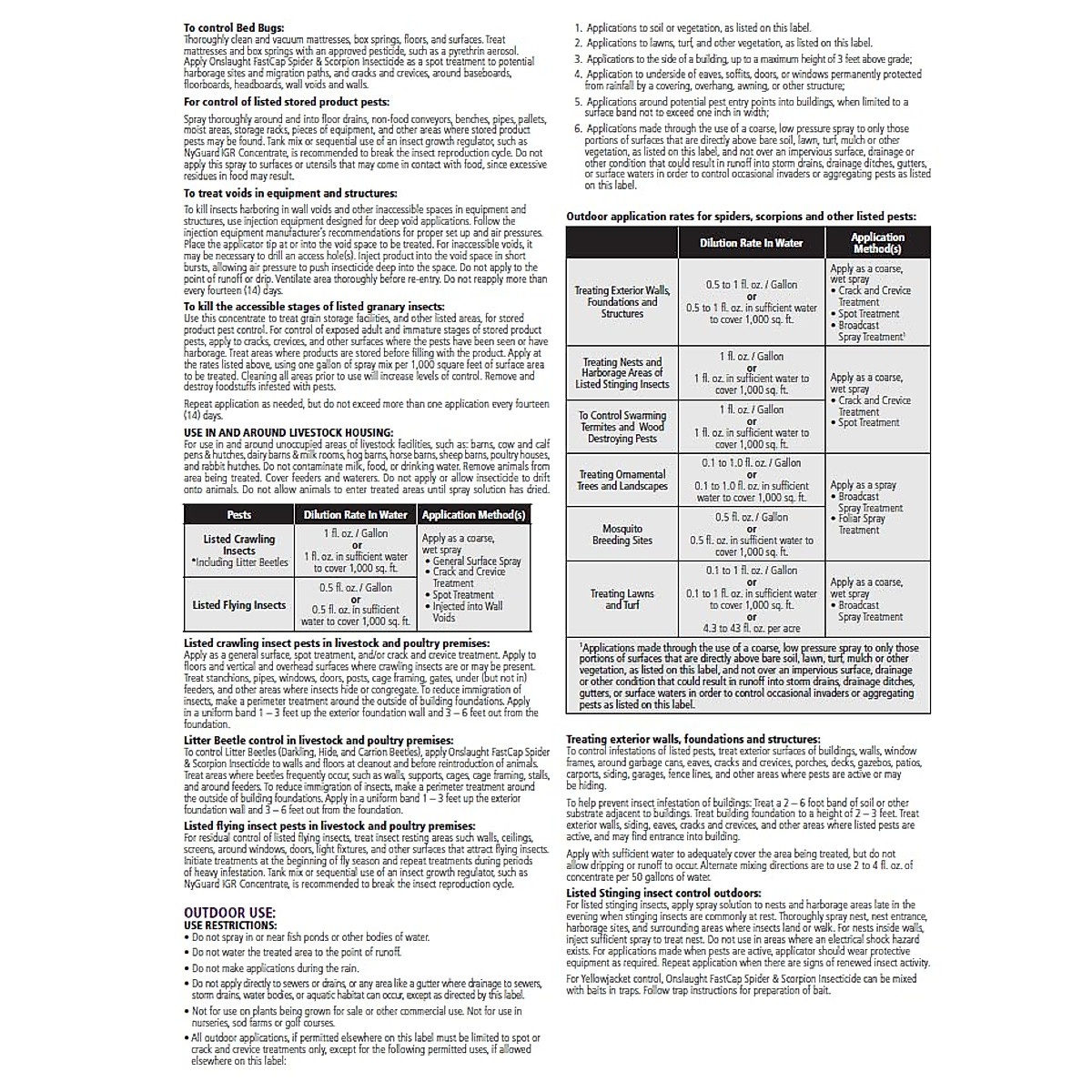 Onslaught Fastcap MGK 8 oz - Spider and Scorpion Insecticide