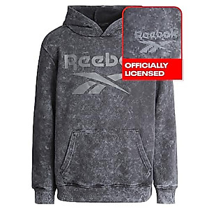Reebok Boys' Sweatsuit Set - 2 Piece Fleece Hoodie Sweatshirt and Jogger Sweatpants (4-12), Size 8, Premium Black