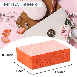 Maryton Mini Nail Buffer Blocks - 180/240 Grit Professional Salon Orange Buffers - Buff Nails Prior to Application of Gel Polish, Acrylic, 50 Count