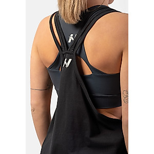 NEBBIA Sleeveless Loose Cross Back Feeling Good Tank Top 419 Black
