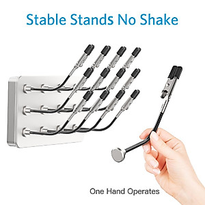 Actekart Metal Model Painting Stand Base and 12PCS Magnetic Bendable Alligator Clip Sticks Set for Gundam Model Parts Coloring, for Airbrush Spray