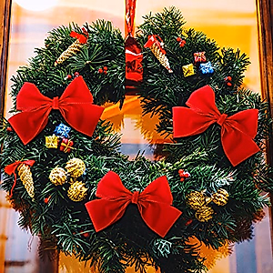 2 Rolls 2.5 Inch 10 Yards Christmas Velvet Ribbon Single Face Christmas Plain Velvet Ribbon for Gift Wrapping Crafts Christmas Wreath Tree Decor (Red)