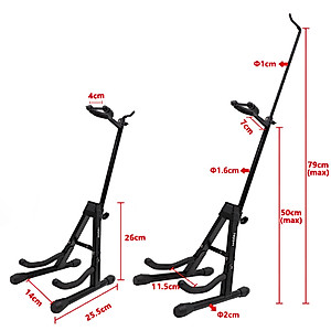 Rayzm Violin Stand with Bow Holder, Adjustable Portable Folding Tripod Metal Stand for Violin/Ukulele/Mandolin, Easy Installation