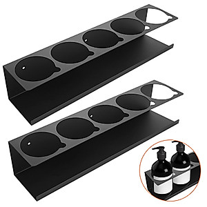 YAYODS 2 Pack Spray Bottle Holder Wall Mount, 5 Cans Spray Can Holder Rack Organizer Steel Aerosol Paint Spray Bottle Storage Rack for Garage Home Workspace, Black