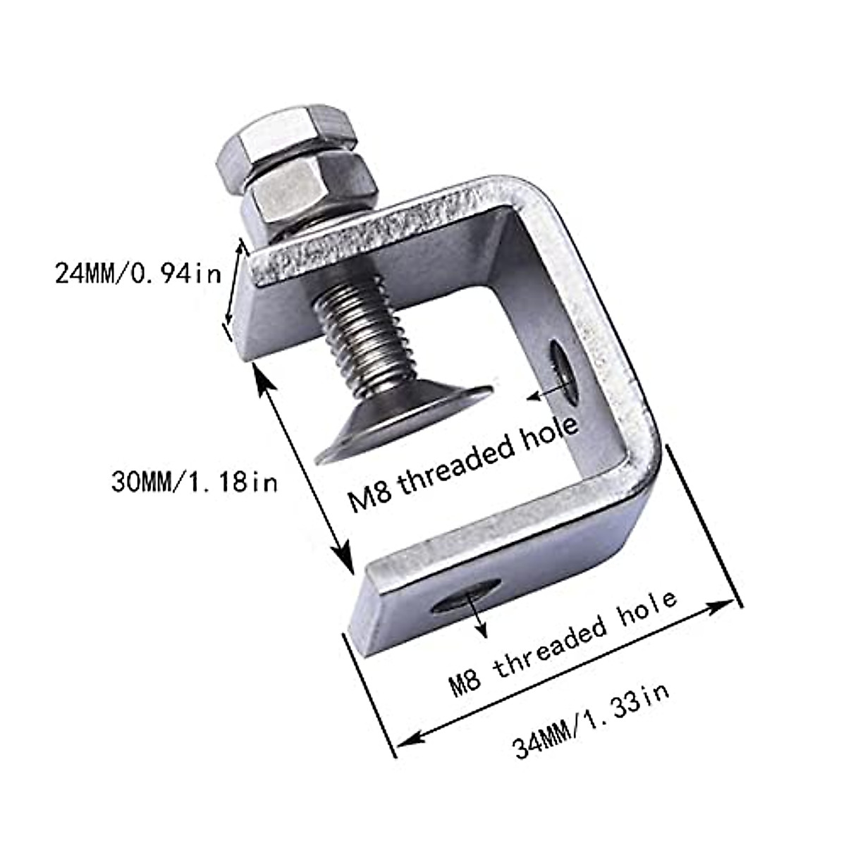 luluxing 4Pcs 304 Stainless Steel C Clamp Tiger Clamp Woodworking Clamp Heavy Duty C-clamp With Wide Jaw Openings