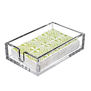 CY craft Acrylic Guest Towel Napkin Holder,Clear Bathroom Paper Hand Towels Storage Tray Modern Buffet Napkin Caddy,Fancy Flat Napkin Holders For Kitchen or Dining Room,9 x 5x 2.5 Inch,Pack of 1