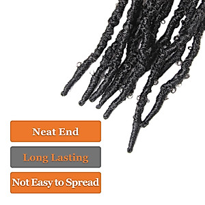Osuntress Handmade Butterfly Locs Crochet Hair 30 Inch 7 Packs Long Light Weight Distressed Butterfly Faux Locs 1B(Natural Black)