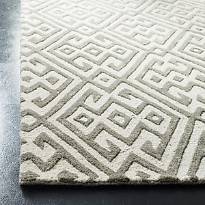 SAFAVIEH Cambridge Collection Accent Rug - 2' x 3', Ivory & Grey, Handmade Moroccan Wool, Ideal for High Traffic Areas in Entryway, Living Room, Bedroom (CAM401A)
