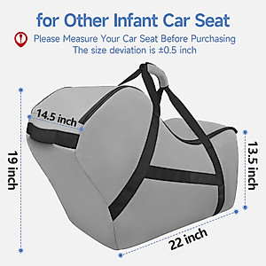 YOREPEK Infant Car Seat Travel Bag Compatible with UPPAbaby MESA V2 and Base,Fit for All Nuna Pipa Car Seat and Base, Padded Car Seat Bags for Air Travel, Carseat Cover for Airplane Travel, Grey