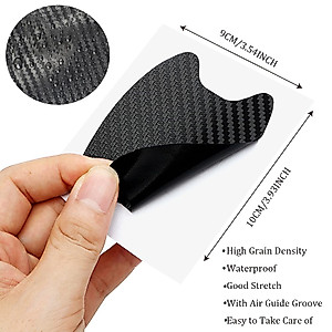 Pincuttee Car Door Handle Scratch Protector 4 Pack,Car Door Handle Protective Films Universal Fit,Door Handle Stickers and Decals Accessories (Black,4PC)