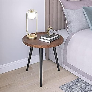 Nesting Coffee Table Oval,Wood Creative Sofa Side End Tables, Coffee Tables/Nightstand Set of 2,Black Metal Legs with Adjustable Foot Pad,for Living Room Bedroom Balcony (Color : Light Brown)