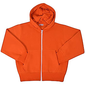 A2Z 4 Kids Unisex Plain Tracksuit Hoodie with Joggers Jogging Sweatpants Set - T.S Plain Orange 7-8