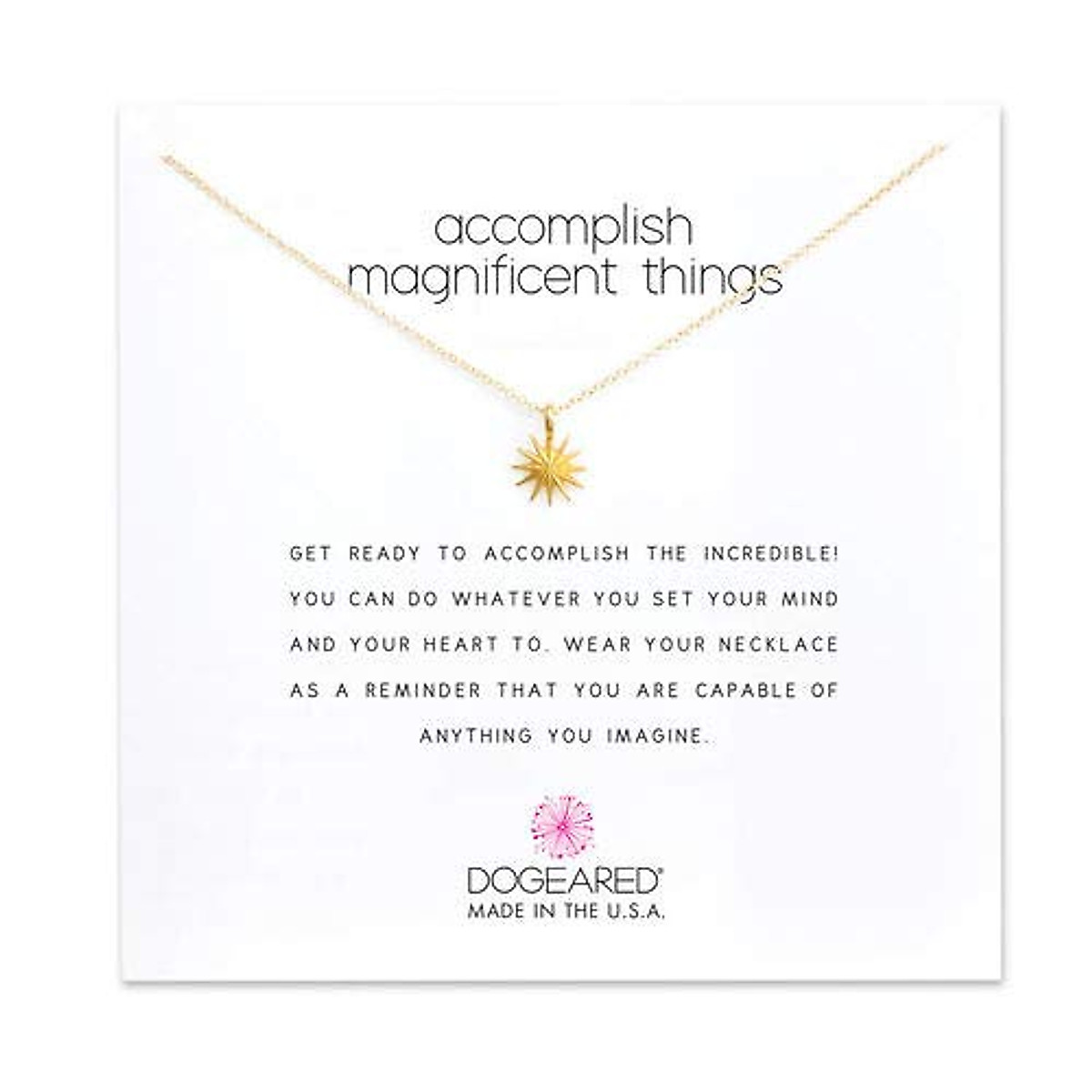 Dogeared Accomplish Magnificent Starburst Necklace in Gold Dipped, MRGG100104500
