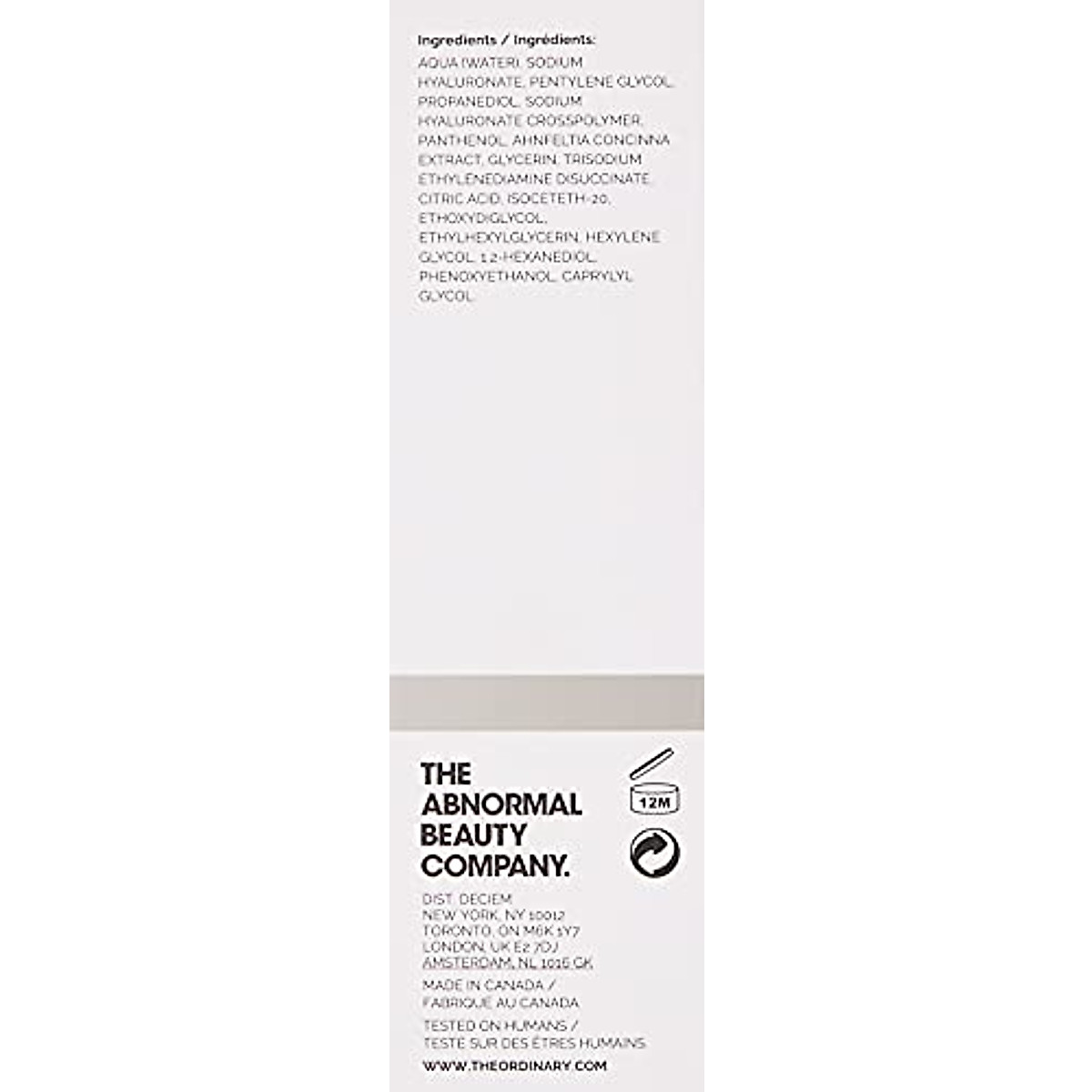 THE ORDINARY Hyaluronic Acid 2% + B5 Liquid 30ml, 1 Fl Oz (Pack of 1)