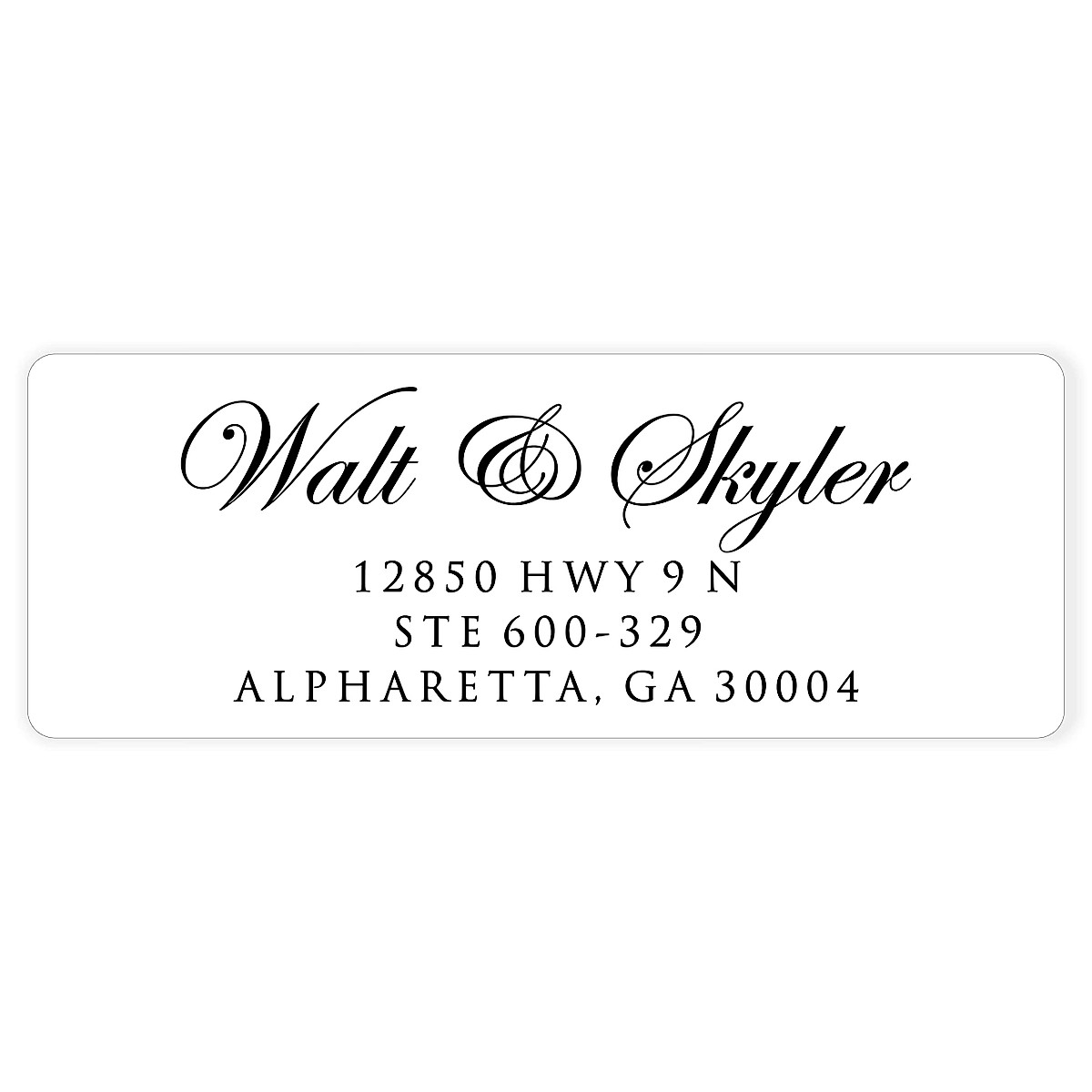 PrettySweetParty Clear Address Labels - Frosted Clear Transparent Custom Printed Personalized Return Address Labels for Envelopes (Edwardian Script)