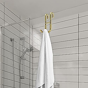 Shower Door Hooks 3 Pack,Over The Glass Door Hooks,Towel Hook for Frameless Glass Shower Door,Heavy Duty Rack Hooks for Robe,Towel