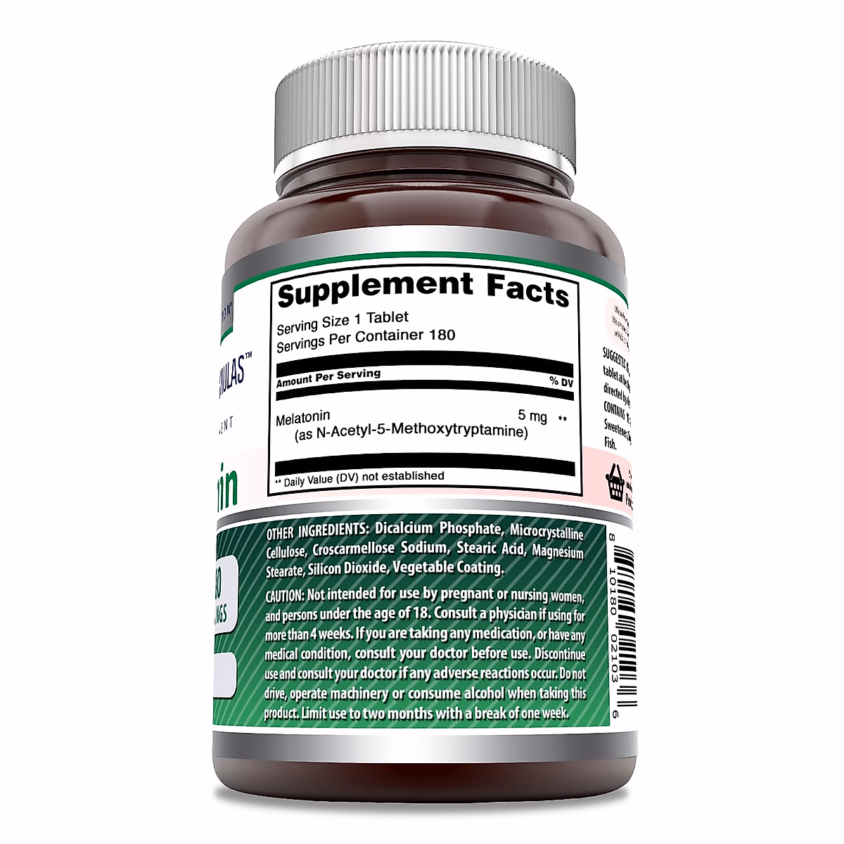 Amazing Formulas Melatonin Supplement | Unflavored | 5 Mg | 180 Tablets | Non-GMO | Gluten Free | Made in USA