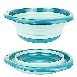 CARTINTS 10.2inch Collapsible Wash Basin, Camping Foldable Dish Tub for Kitchen,RV and Camping, Space Saving Plastic Wash Tub, 1PCS, Blue