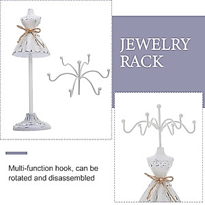 NUOBESTY Mannequin Jewelry Stand Makeup Containers Necklace Display Stand Desktop Jewelry Rack Necklace Display Rack Choker Necklaces for Princess Doll Earring Hoop Miss Resin Unique