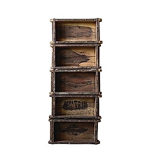 Creative Co-Op Wood 5 Shelves Wall Décor, Brown