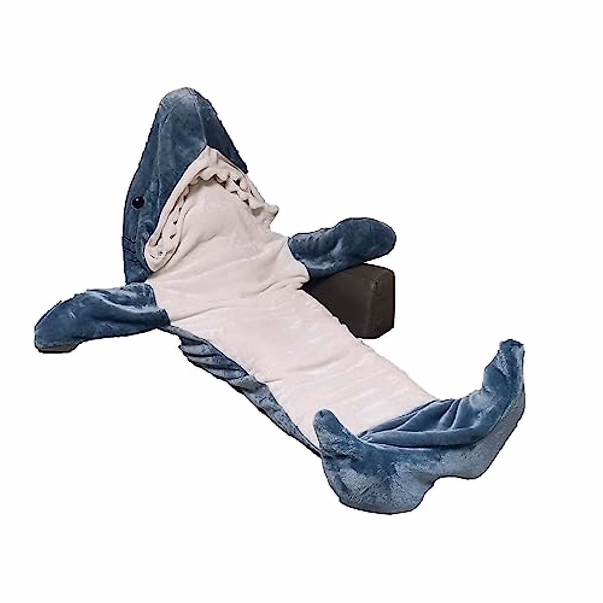 Siaowei Shark Blanket Sleeping Bag Super Soft Cozy Flannel Hoodie Shark Tail Wearable Fleece Throw Blanket Adult Kids Cosplay Shark Costume Shark Gifts (M Fits Heights Less Than 4'5")