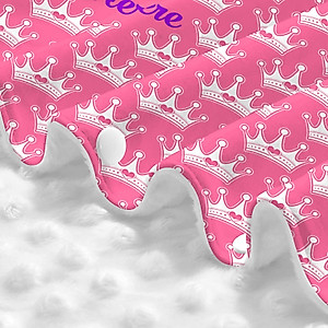 Personalized Fire Princess Crown Baby Car Seat Canopy for Babies with Name, Custom Car Seat Covers for Baby Girls, Peekaboo Opening Minky Nursing Cover Infant Car Seat Canopies for Newborn