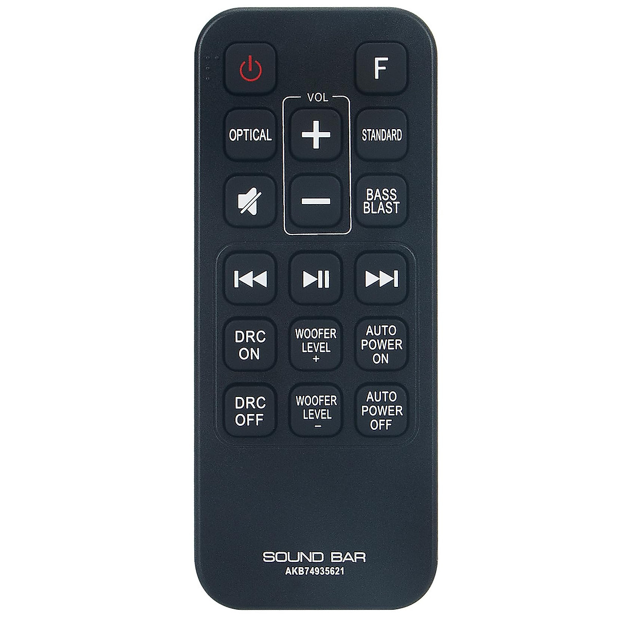 AKB74935621 Replacement Remote Control Applicable for LG Sound Bar SJ2 SJ2.AEUSLLK SJ2.DEUSLLK SQC1