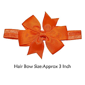 WillingTee Baby Girls Headbands 3" Grosgrain Ribbon Hair Bows Baby Headbands Hair Accessories for Baby Girls Infants Toddlers Newborn