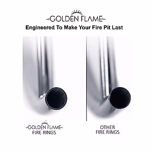 Golden Flame 30" Round Drop-In Fire Pit Pan w/ Installed 24” Round Stainless-Steel Fire Ring Burner - Weatherproof, Whistle-Free Set for Patio & Backyard